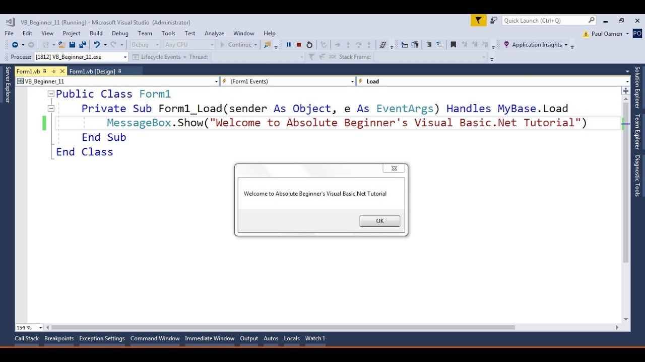 Visual Basic Tutorial For Beginners