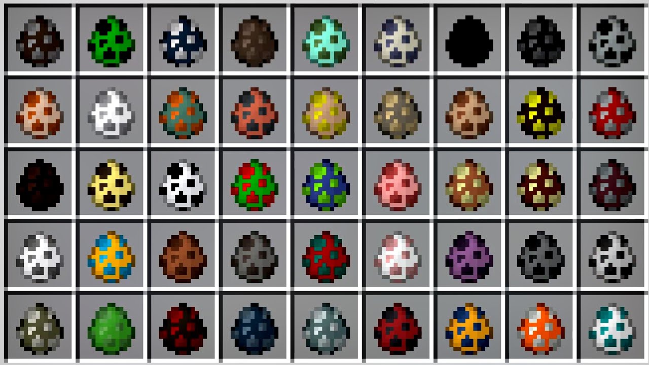 Minecraft All Spawn Eggs Youtube