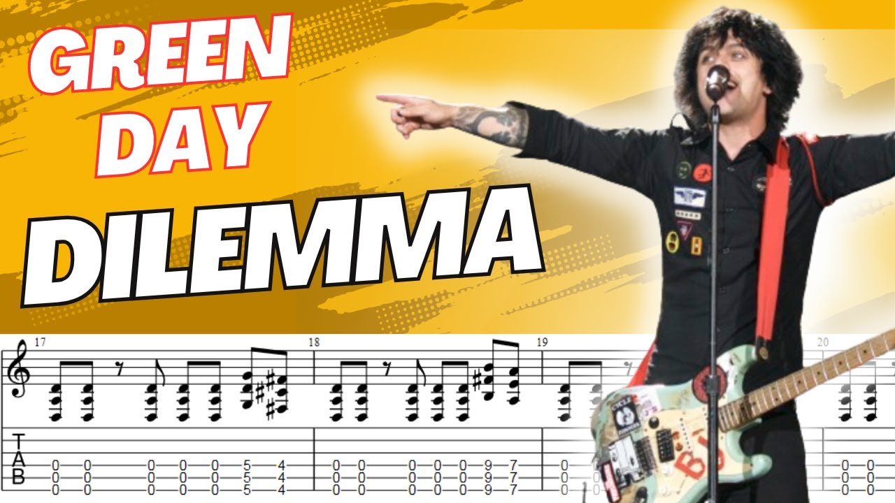 Dilemma Green Day Guitar Tutorial Tabs Youtube