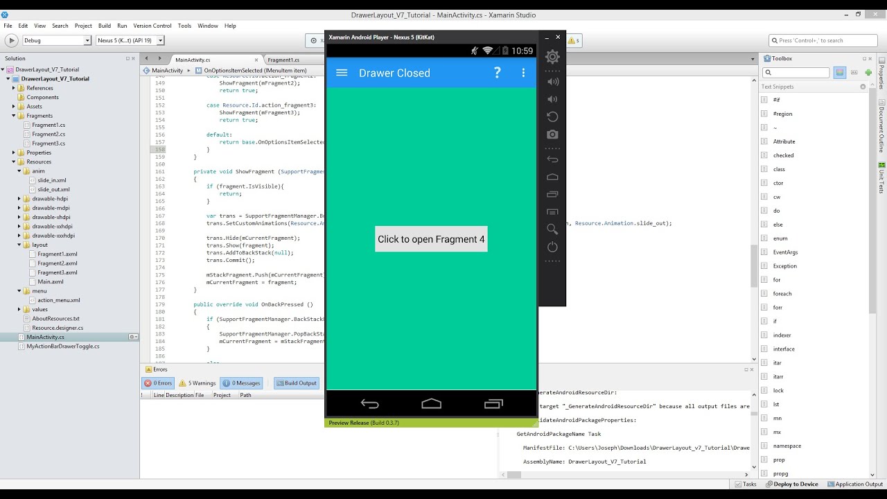 Xamarin Android Tutorial 57 Animating Fragments Youtube