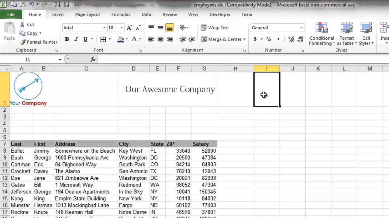 Excel Sheet Format