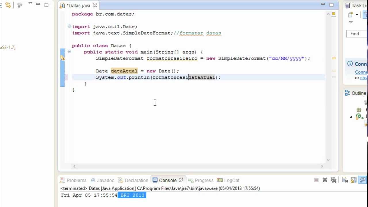 Tutorial Data Date Com Java Youtube