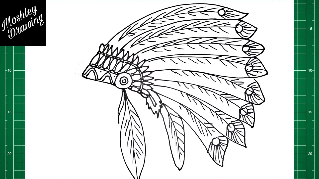 Native American Indian Headdress Drawing Download Native American
