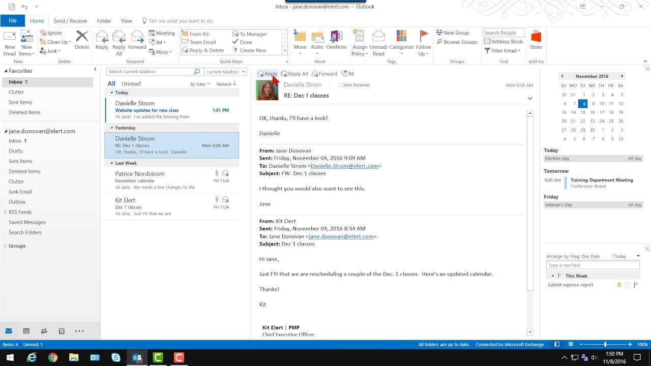 Outlook 2016 Mouse Training London Ltd Microsoft Outlook 2016