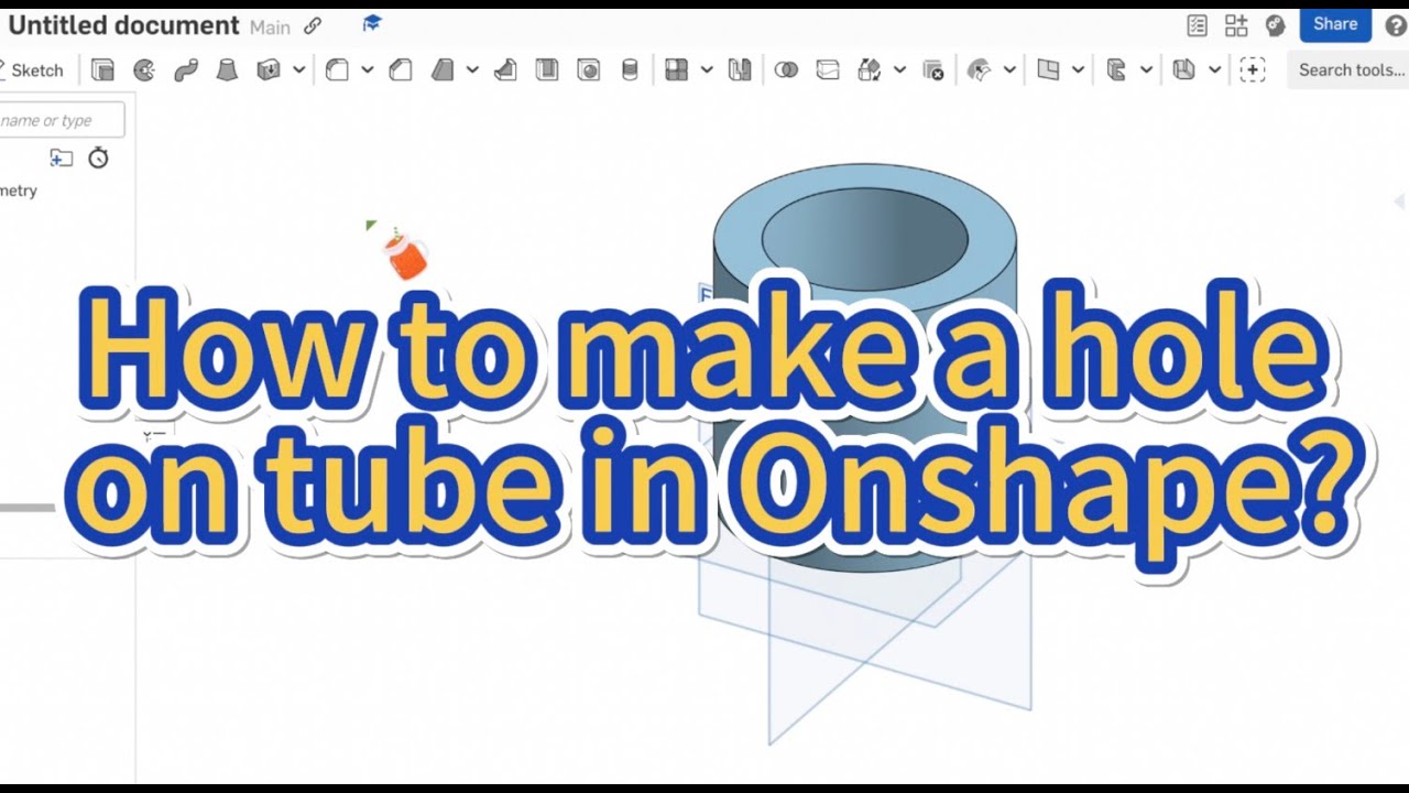 Cad Onshape Tutorial How To Make A Hole In A Solid Youtube