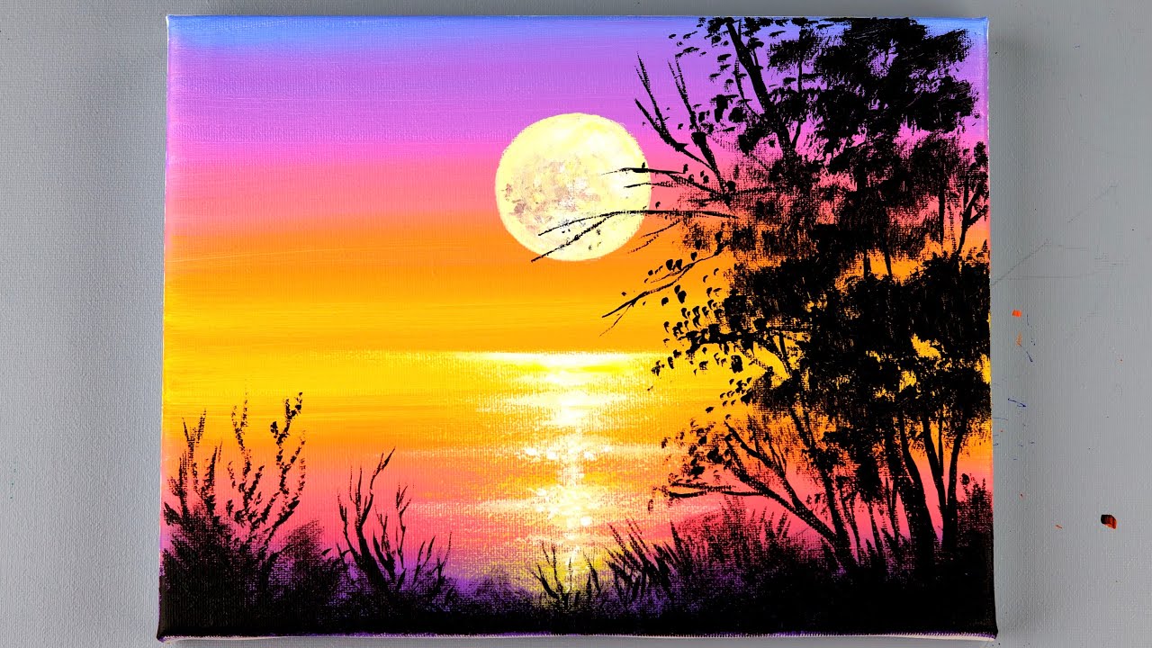 Easy Painting Tutorial For Beginners Acrylic Painting Youtube