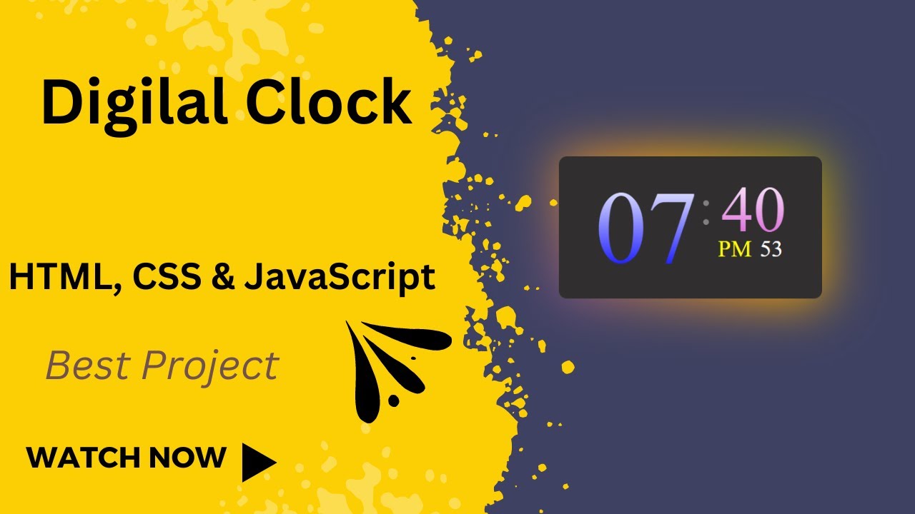 Digital Clock Digital Clock Using Javascript Html And Css