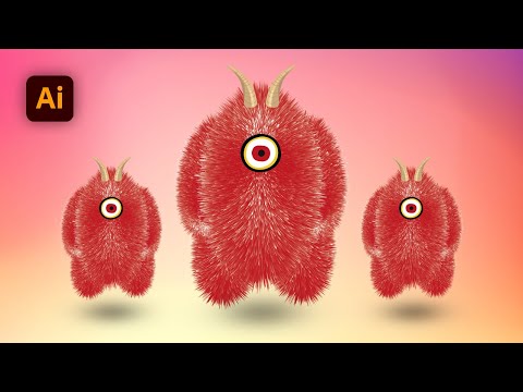 Illustrator Tutorial Creat A Fluffy Monster Youtube