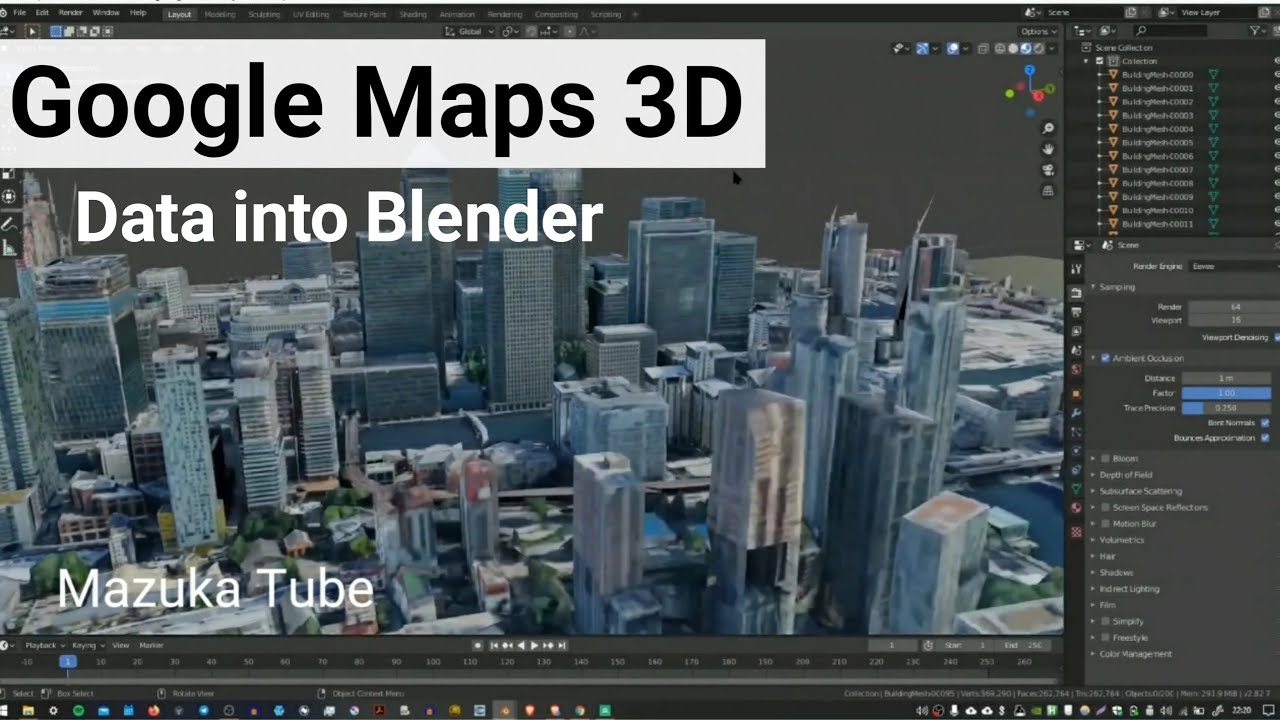 Google Maps 3d Data Into Blender Youtube