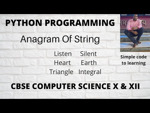10 Python Program To Check If Two Strings Are Anagram Or Not Hindi