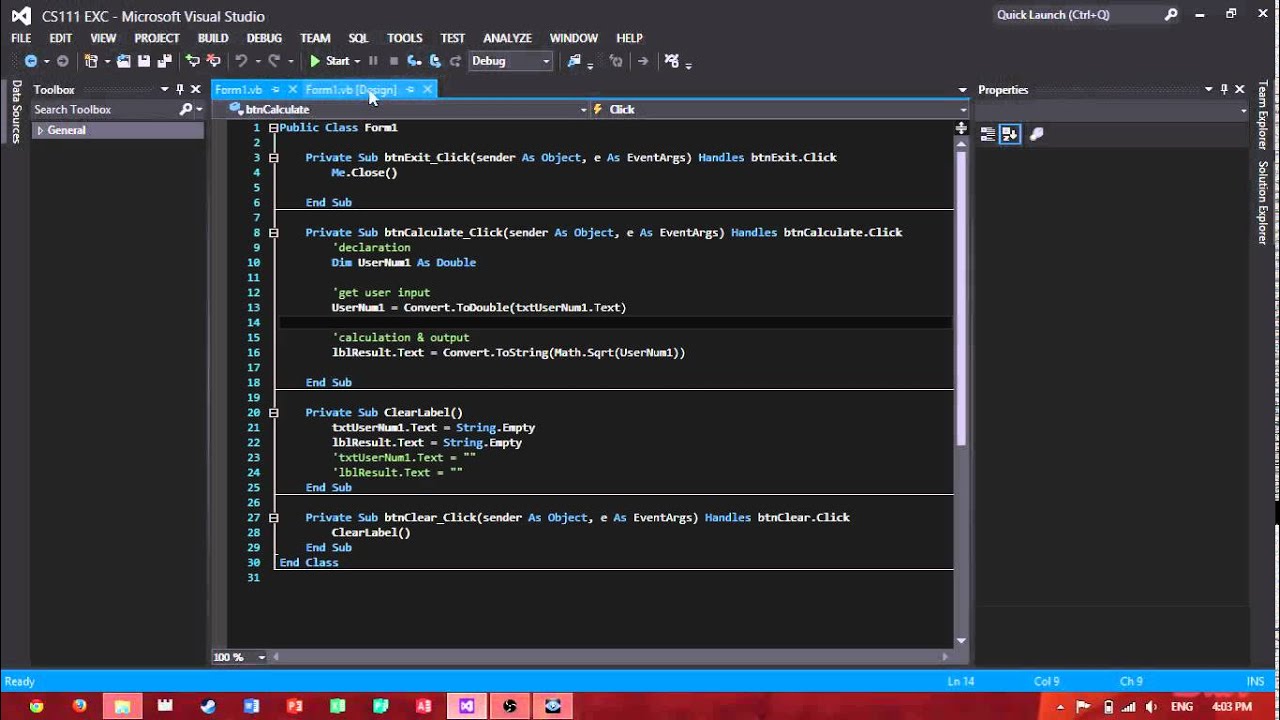 Visual Basic Math Sqrt Function Youtube