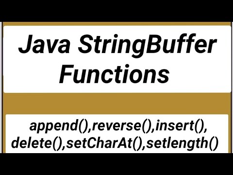 Stringbuffer Functions In Java Append Insert M Delete Setlength