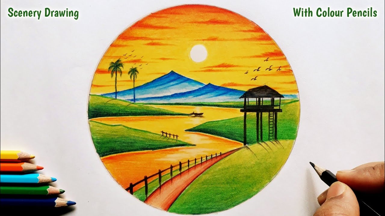 Easy Landscape Drawings Pencil Colored Pencil Techniques Easy