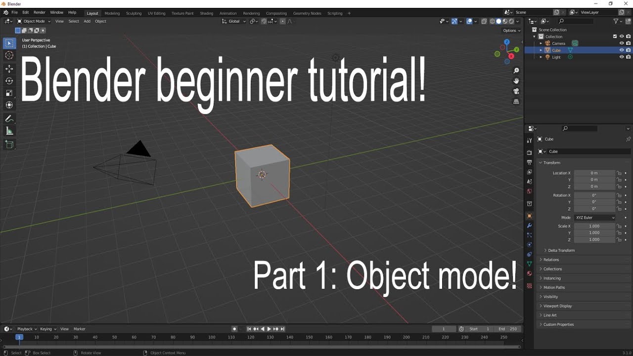 Blender Complete Beginner Tutorial Part 1 Object Mode Youtube