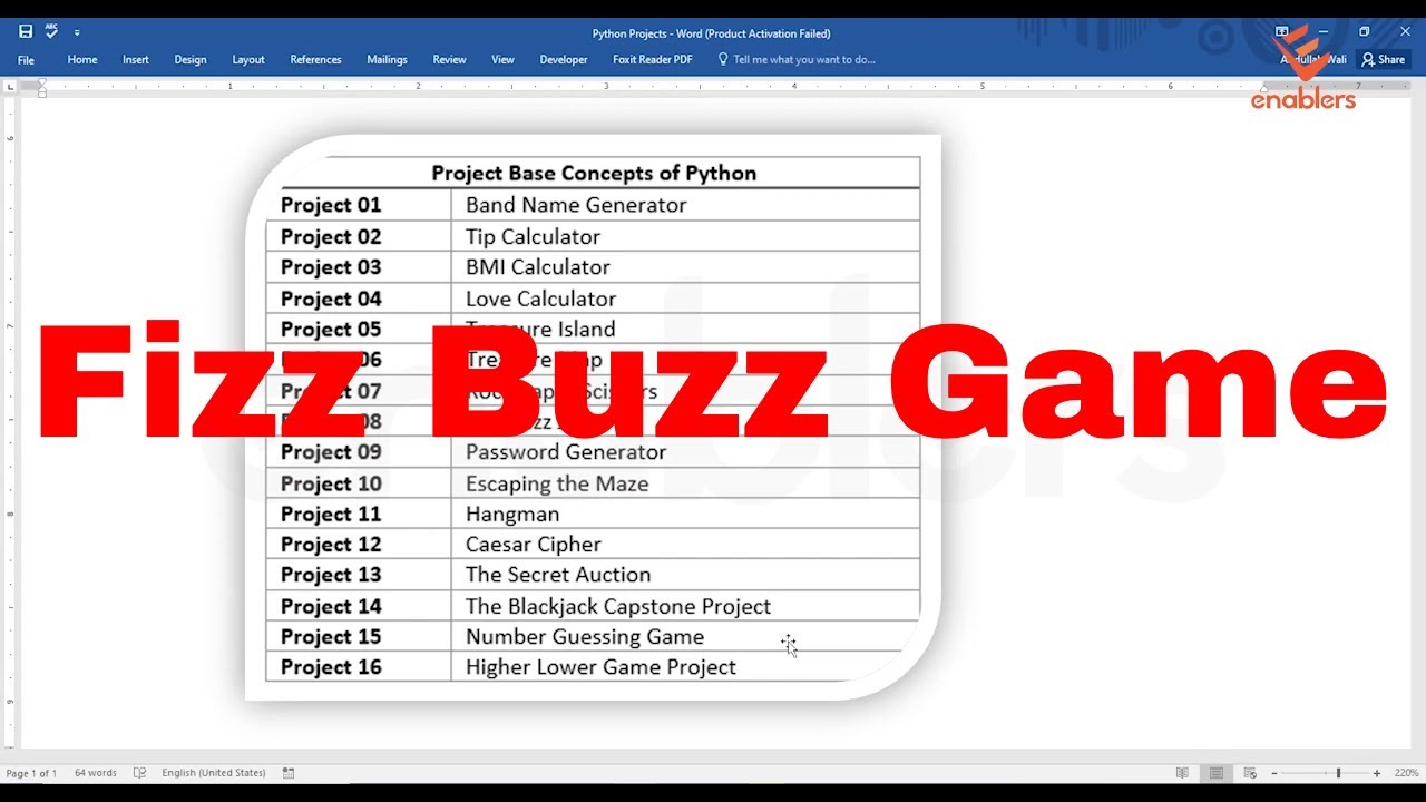 Fizz Buzz Game Python Programming Explained Youtube