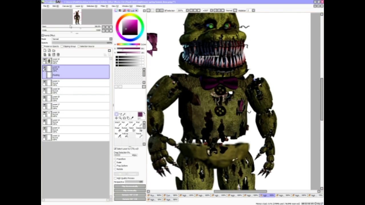 Speed Edit Fnaf Making Nightmare Springtrap Youtube