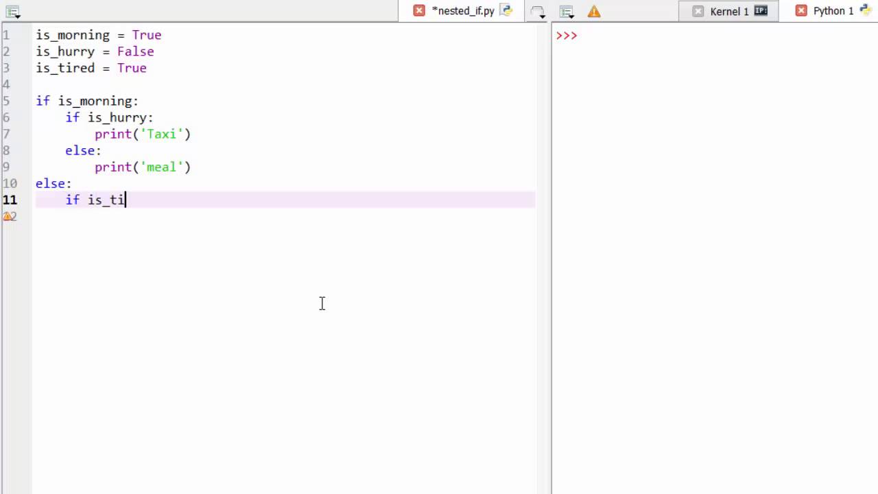 Learn Python Nested If Youtube