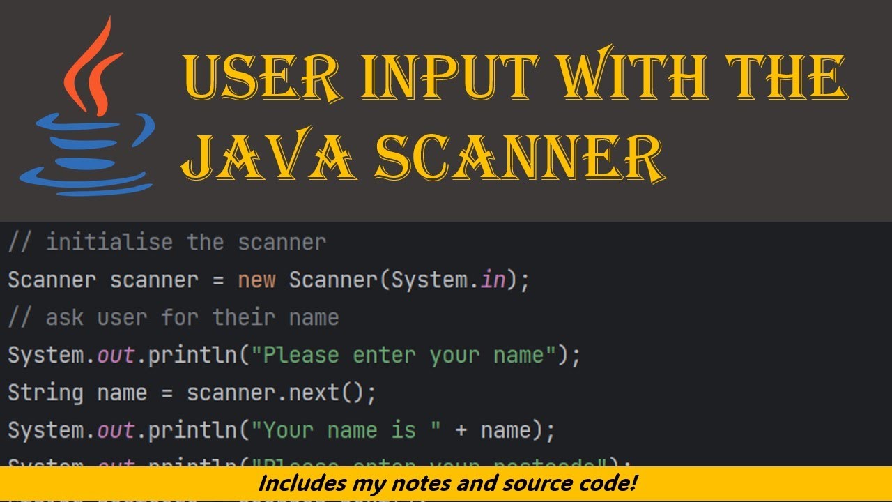 7 User Input With The Java Scanner Java Tutorial For Beginners