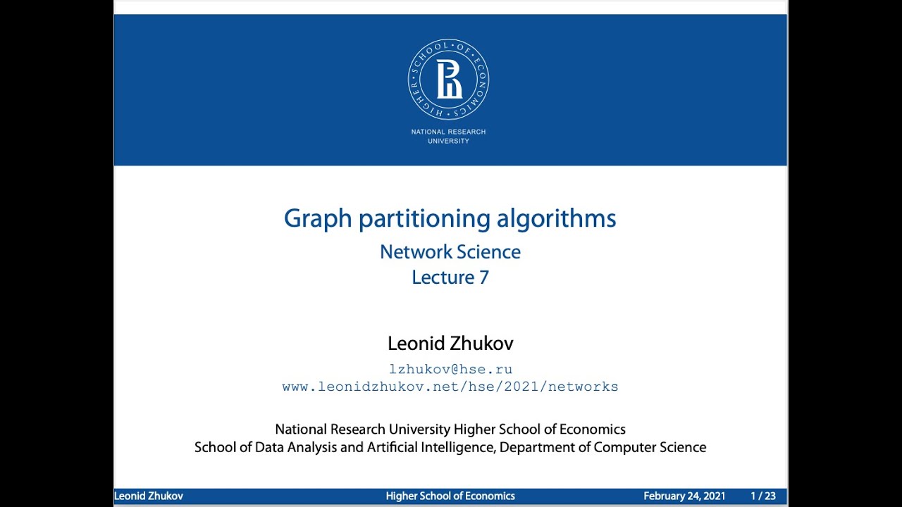 Lecture 7 Graph Partitioning Algorithms Youtube