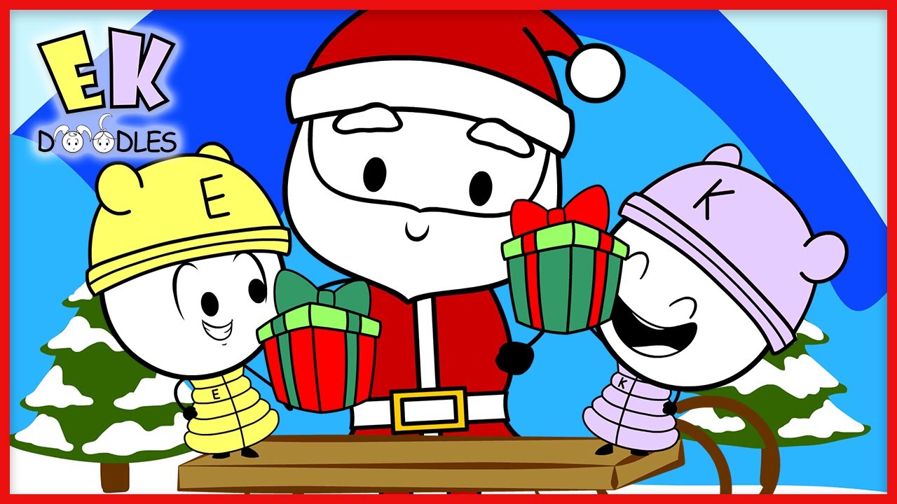 Kids Diy Christmas Tree Decorating With Santa Ek Doodles Fun Christmas