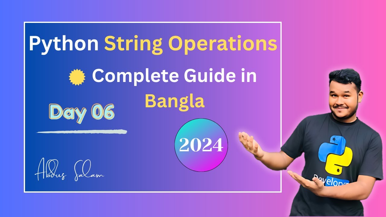 Python String Operations Bangla Tutorial Day 06 Youtube