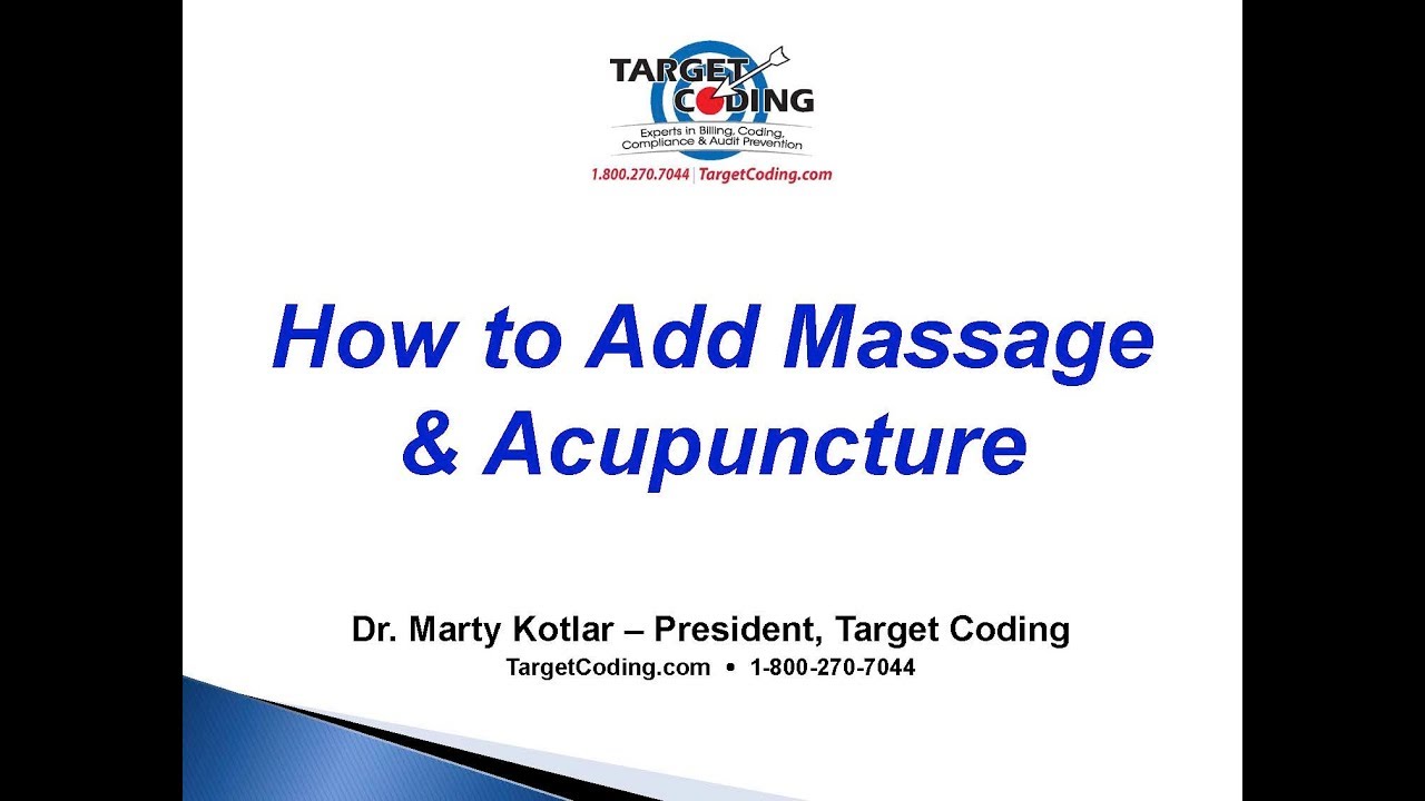 Target Coding Video How To Add Massage Acupuncture Youtube
