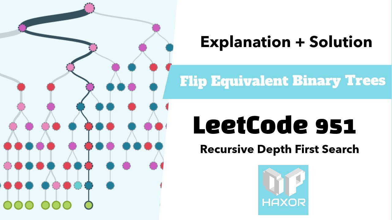 Leetcode 951 Flip Equivalent Binary Trees Ophaxor Solution Youtube