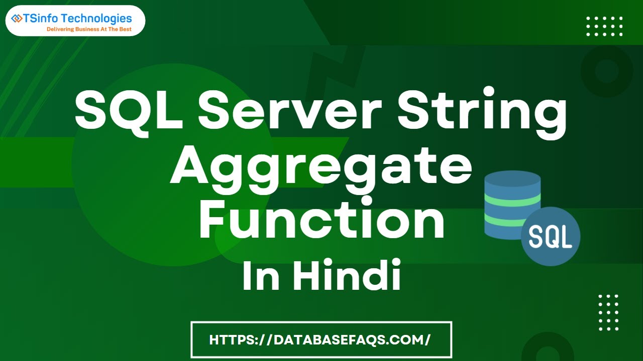 Sql Server String Aggregate Function In Hindi Youtube
