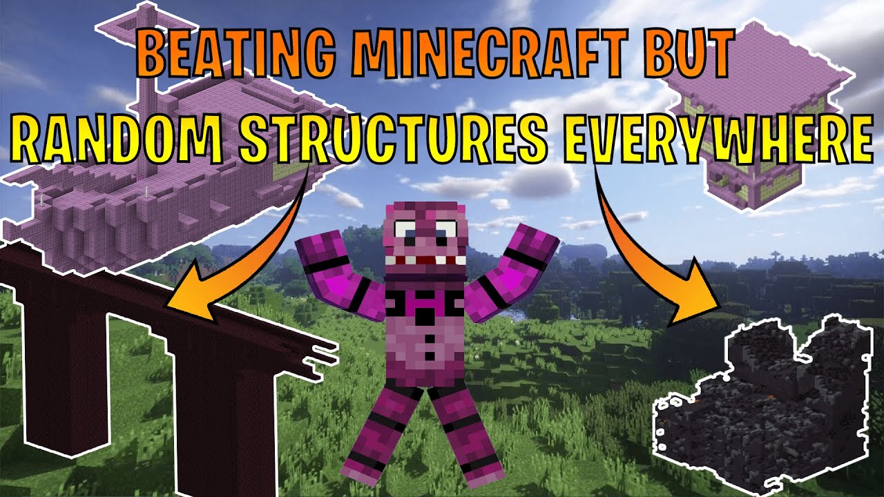 Beating Minecraft But Random Structures Everywhere Youtube