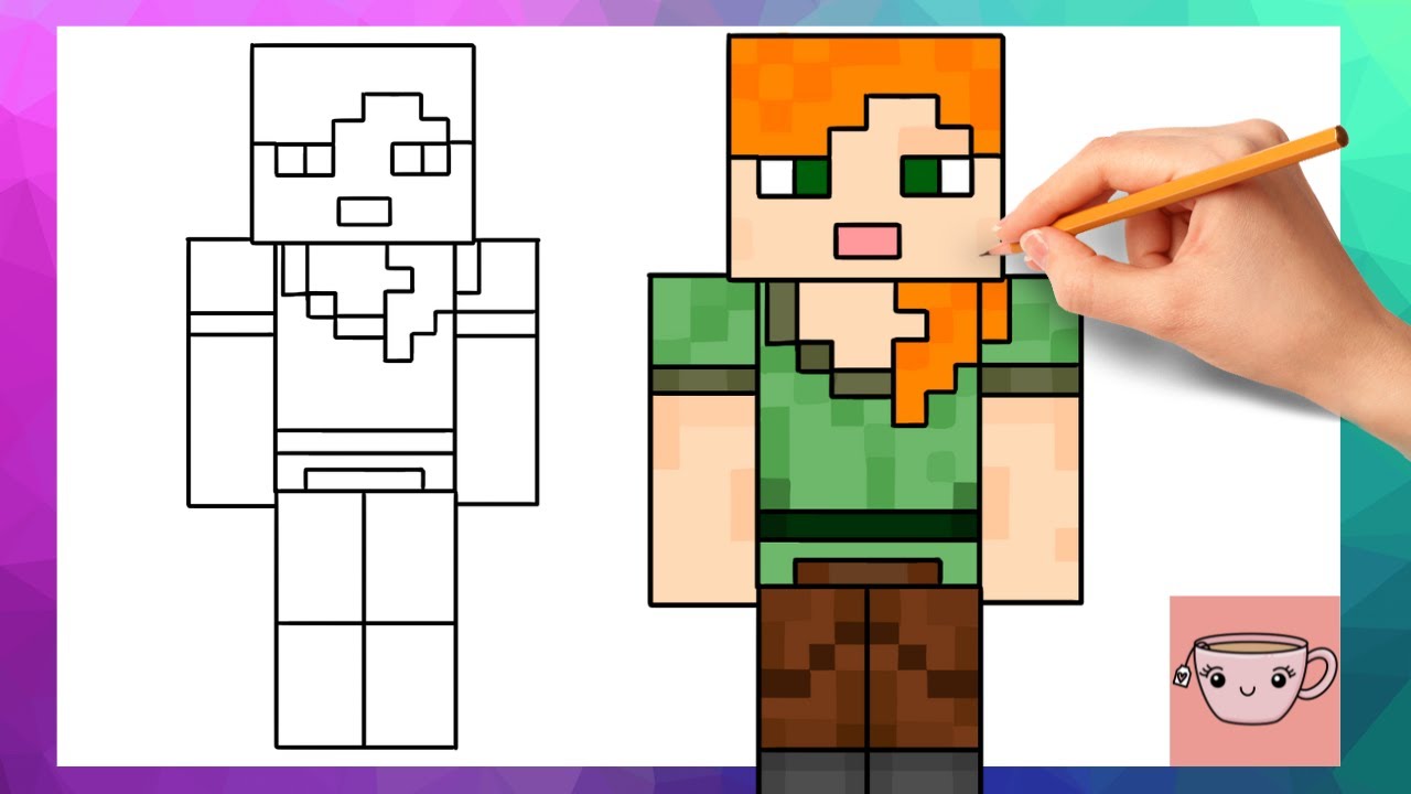How To Draw Alex From Minecraft Easy Drawing Tutorial Youtube