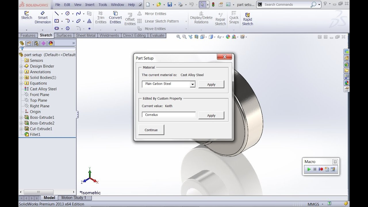 Embed And Auto Run Solidworks Macros In Your Models Youtube