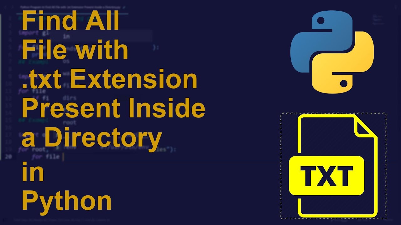 Find All File With Txt Extension Present Inside A Directory In Python