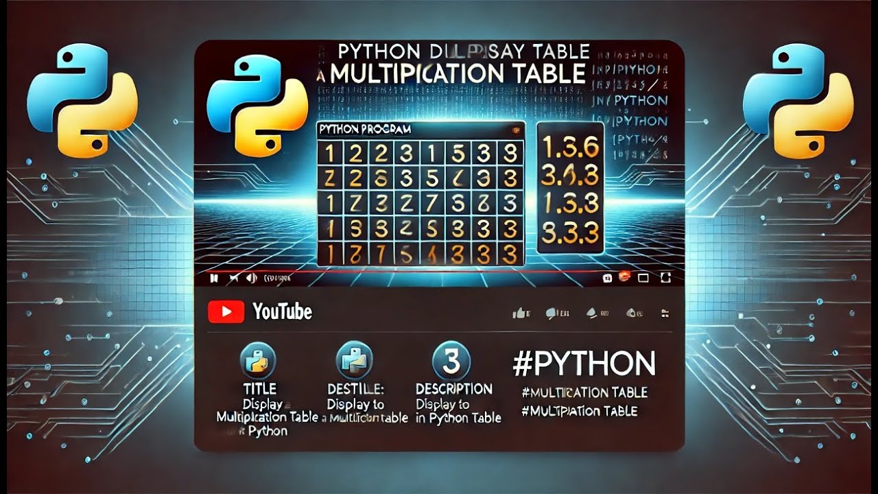 Python Program Display Multiplication Table Youtube