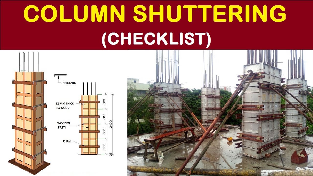 Checklist For Shuttering Of Column Column Shuttering Checking