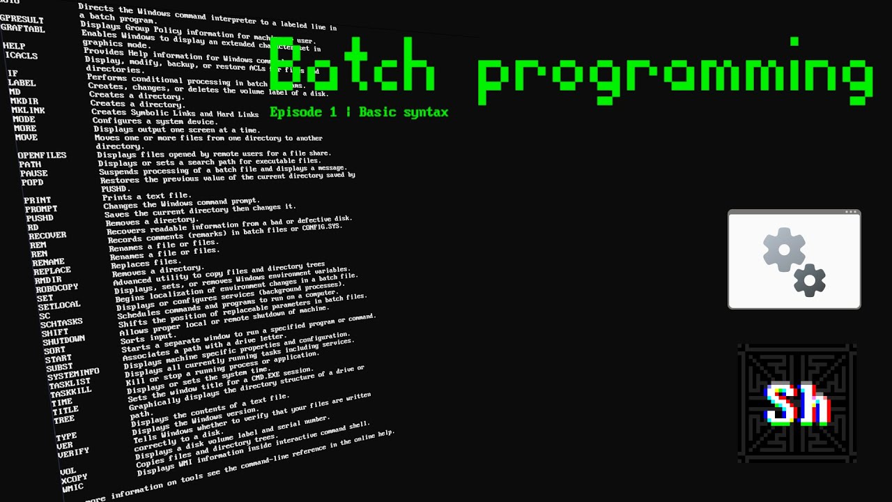 Batch Tutorial Series Episode 1 Basic Syntax Youtube