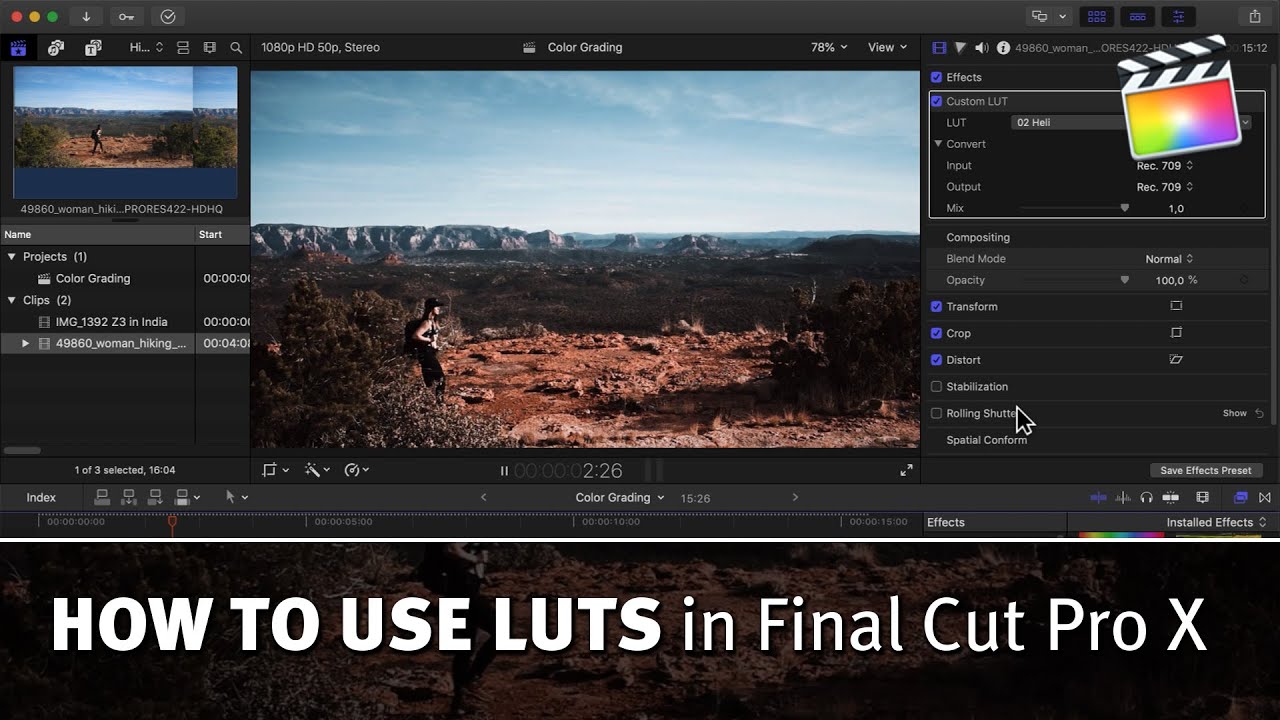 How To Use Luts In Final Cut Pro X Youtube