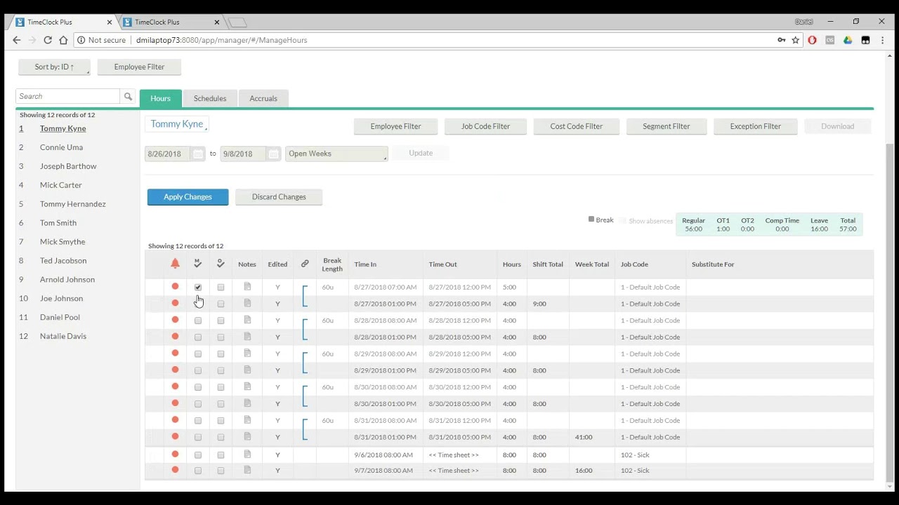 Timeclock Plus Manager Training Youtube