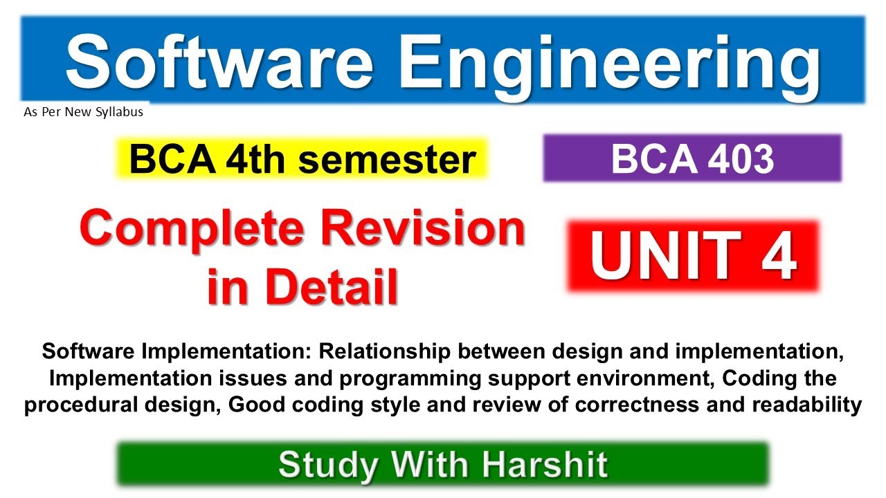 Unit 4 Software Engineering Explained рџ ґ Bca 403 Semester 4 Ccsu 2025