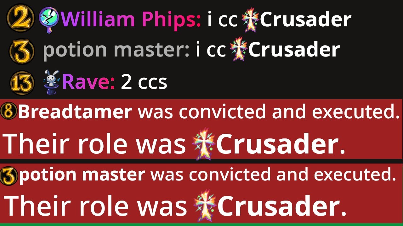 Crusaderception Bettertos2 Town Traitor Youtube