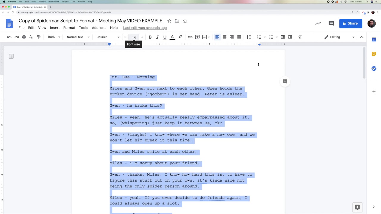 Script Writing Format Google Docs At Shawana Salvatore Blog