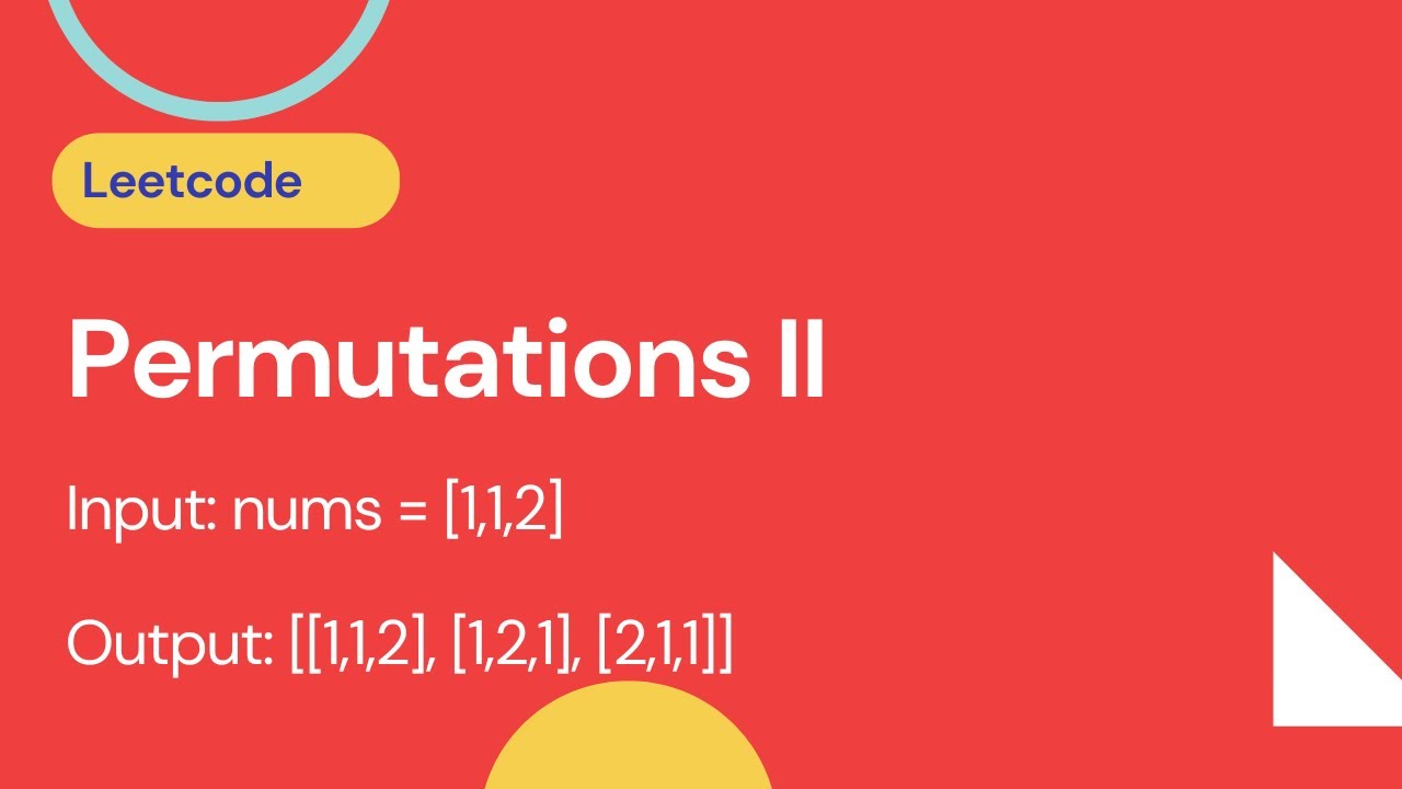 Permutations Ii Leetcode 47 Javascript Youtube