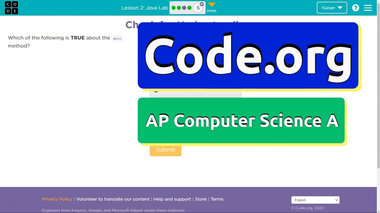 Code Org Ap Csa Lesson 2 5 Java Lab Youtube