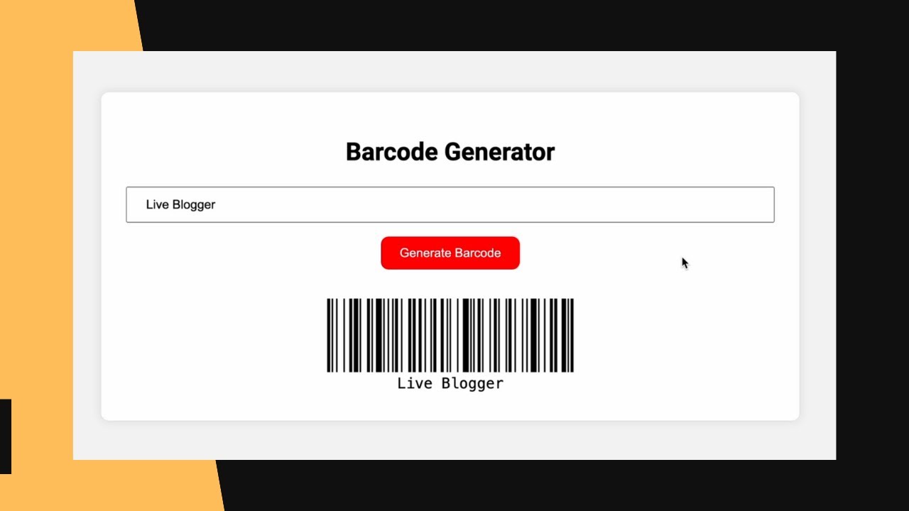 How To Build A Barcode Generator Using Html Css Javascript Youtube