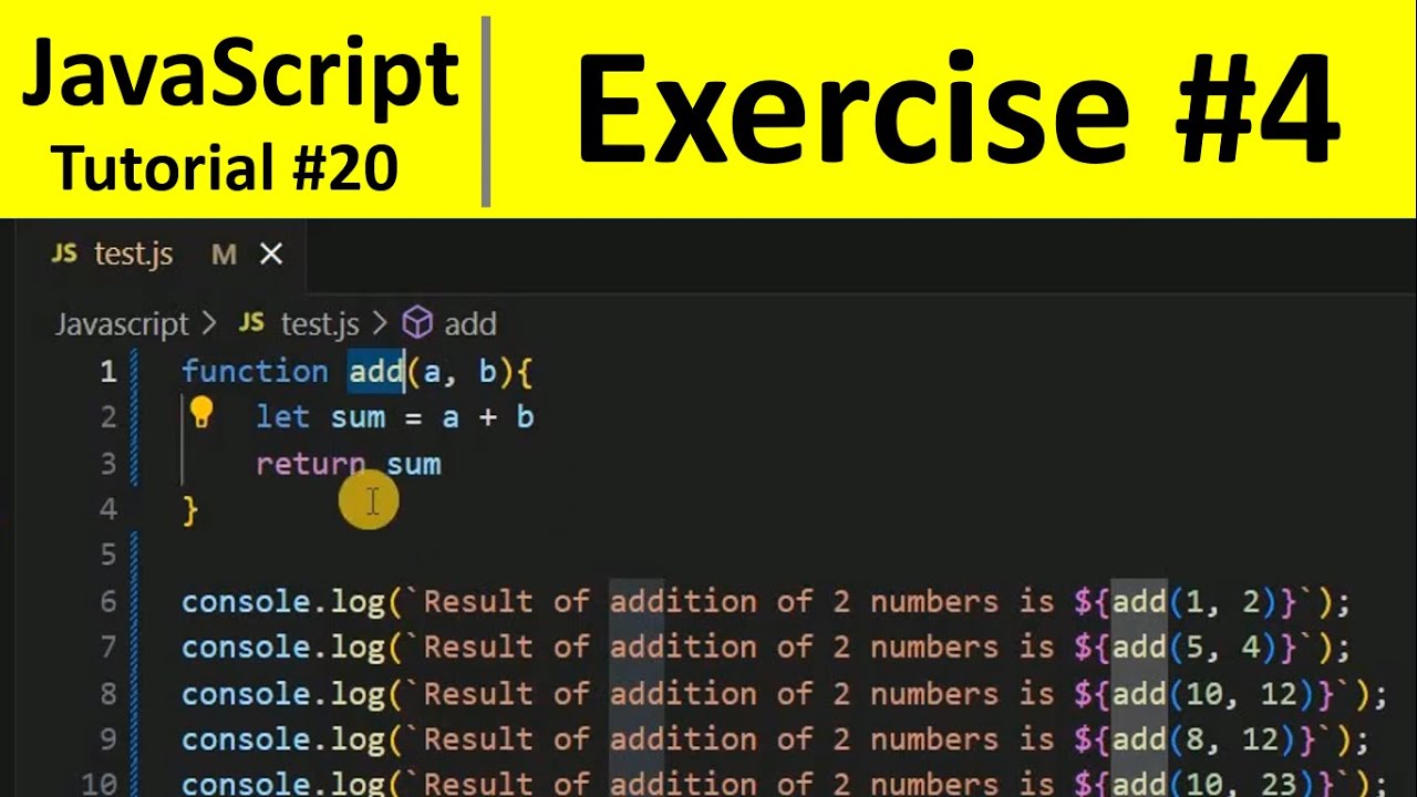 Javascript Tutorial 20 Exercise Using Functions In Javascript