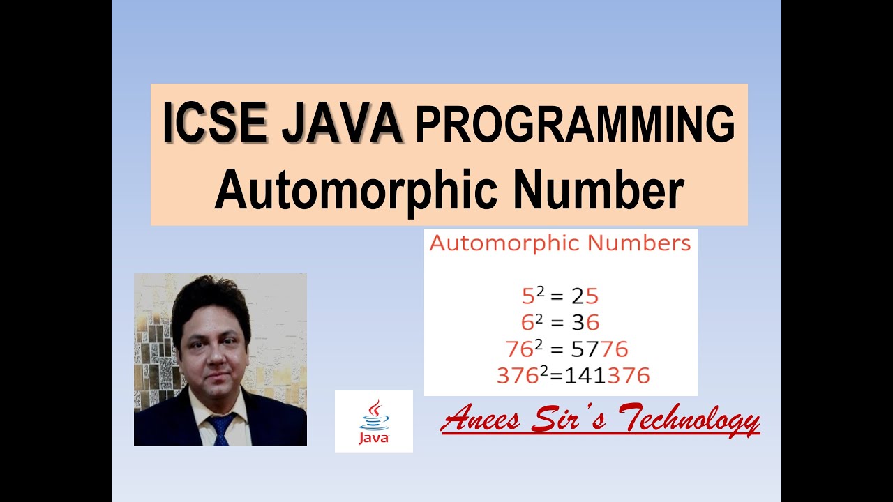 Automorphic Number In Java Complete Executed Program Youtube