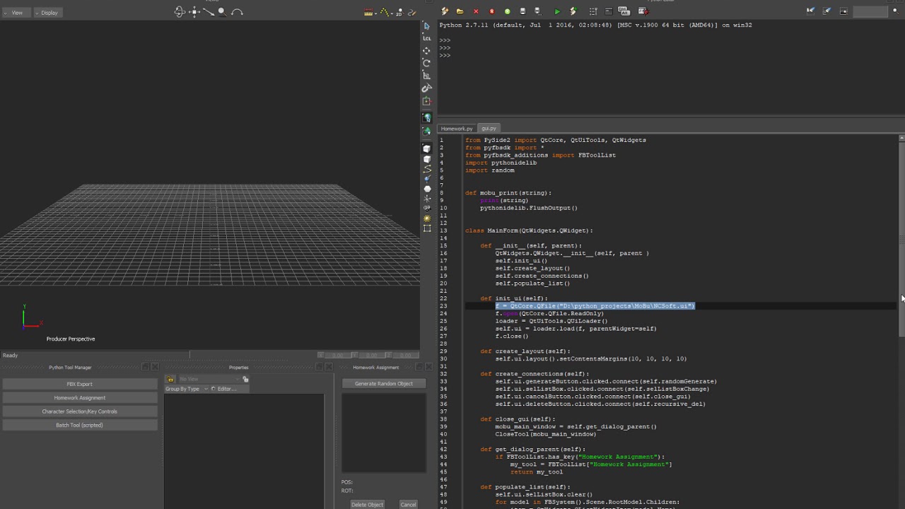 Python And Motionbuilder Gui Youtube
