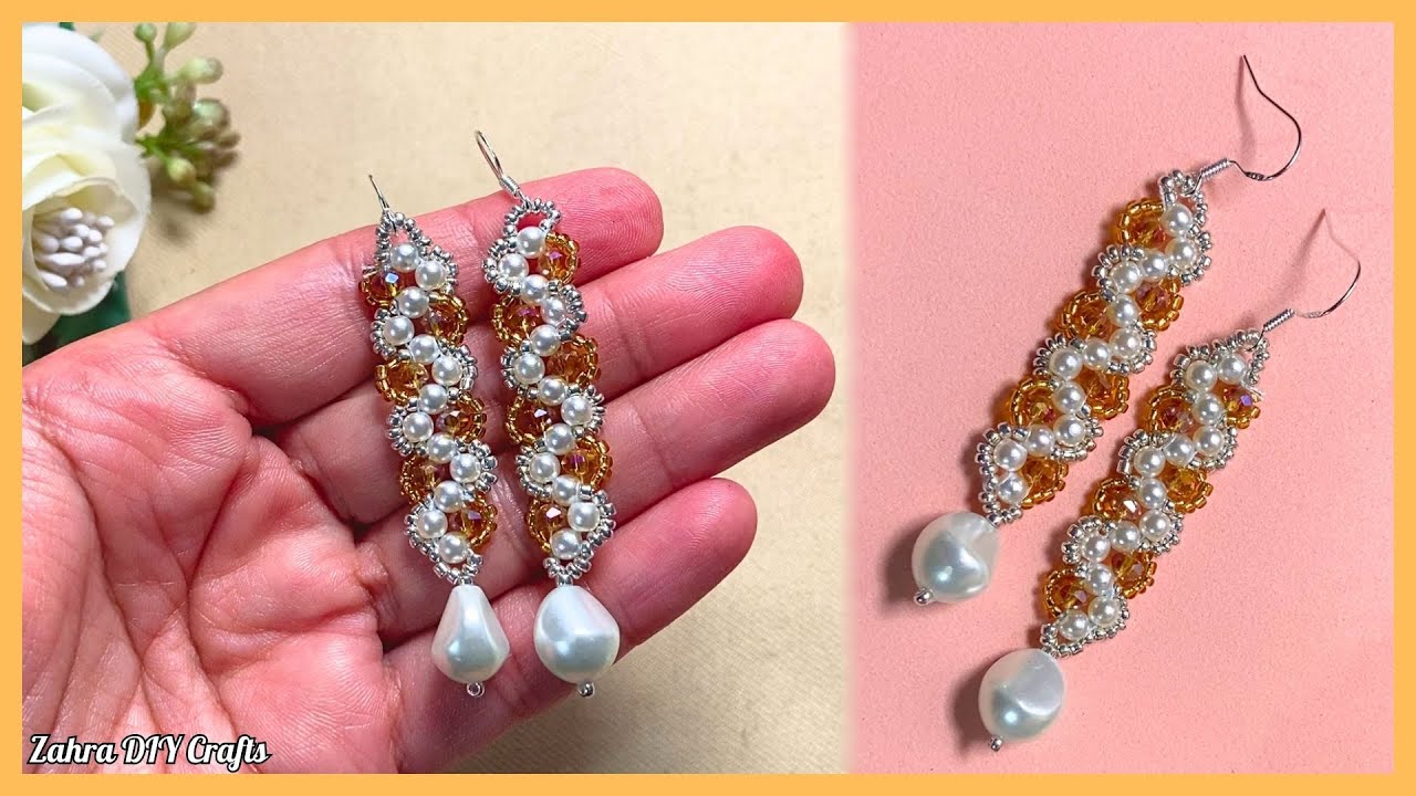 Stylish Beaded Earrings Easy Beading Tutorial How To Make Beaded