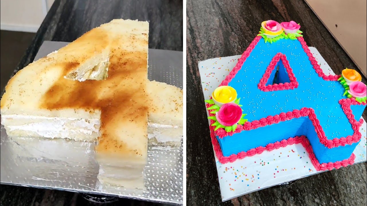 4 Number Cake Design 4 Number Cake Kaise Cating Kren Birthday Cake