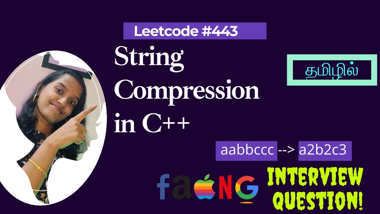 String Compression Leetcode In C Faang Interview Question C