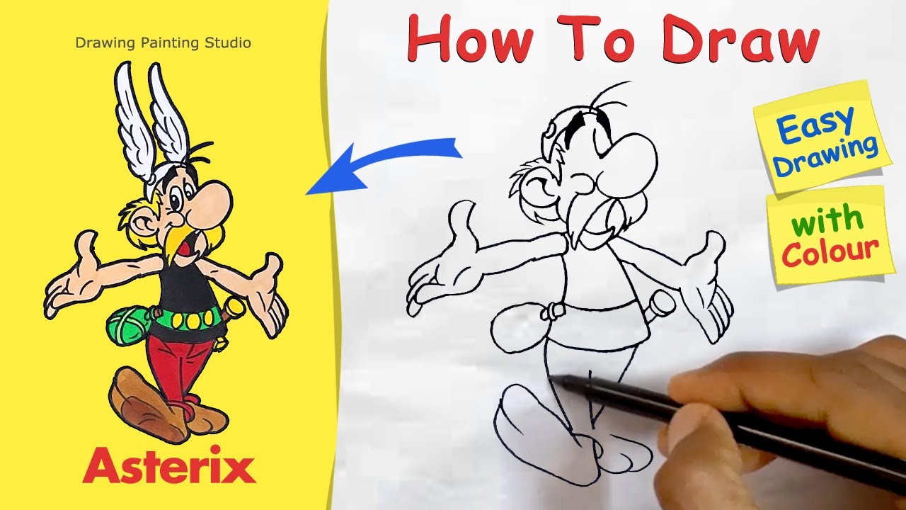 How To Draw Asterix Step By Step Easy Asterix Drawing From The